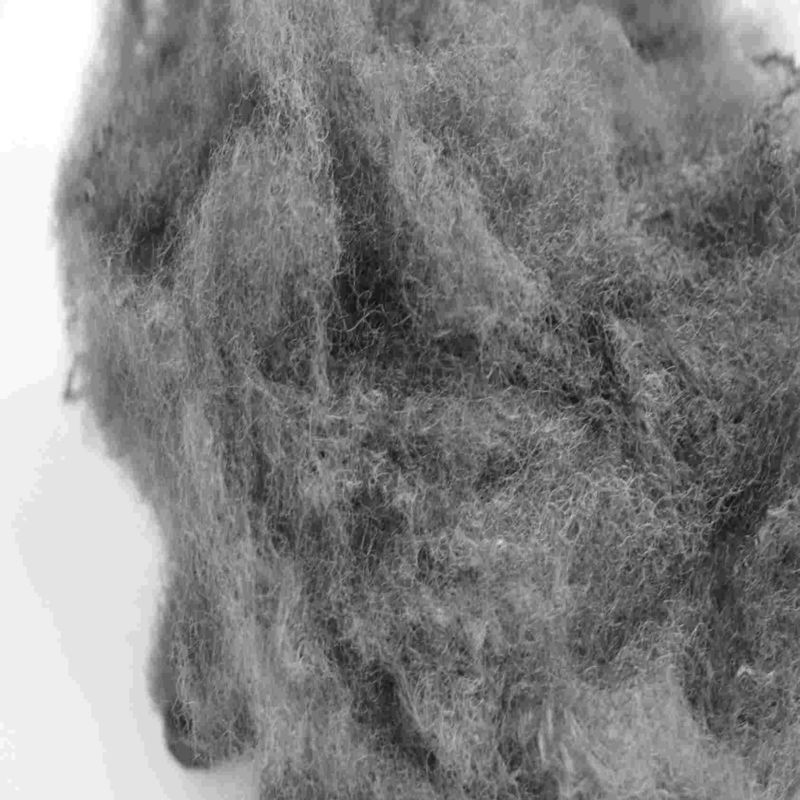 Solid Gray Polyester Staple Fibre 65mm Fire Retardant Colored Fiber