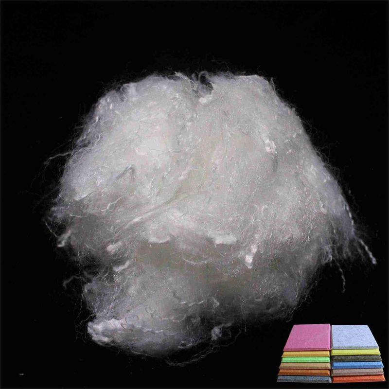 Artificial Low Melt Point Polyester Natural Fibre 110℃ White For Sound ...