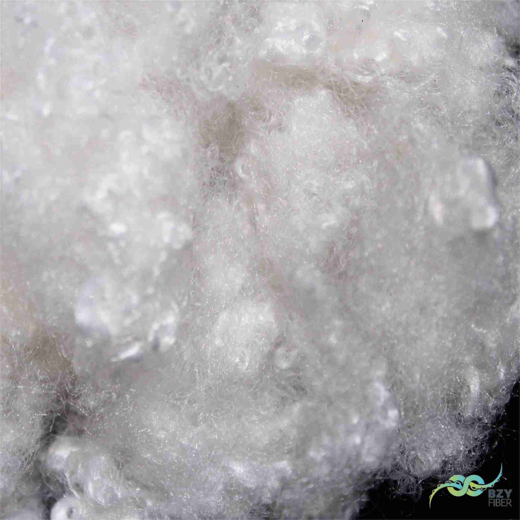 Non-Siliconized Conjugated Hollow Polyester Fibre Coiled Coil 15D White